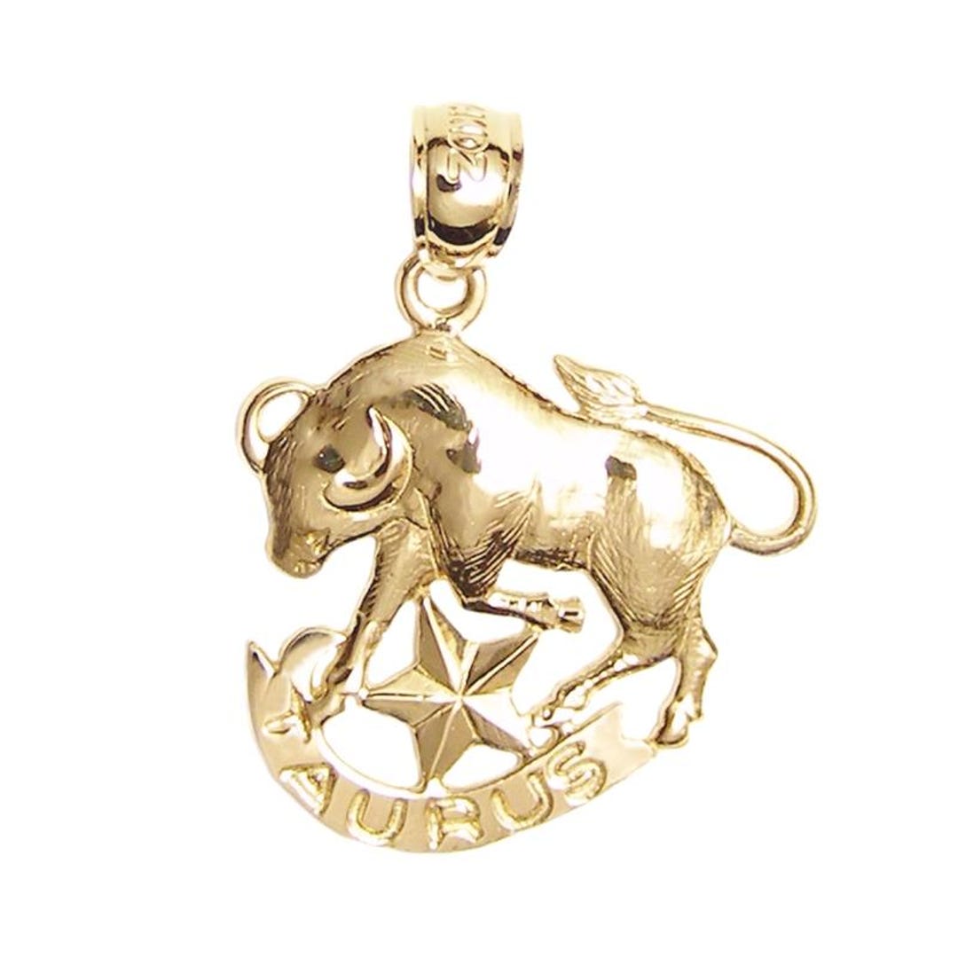 New 14K Gold Taurus Zodiac Bull Pendant - Etsy