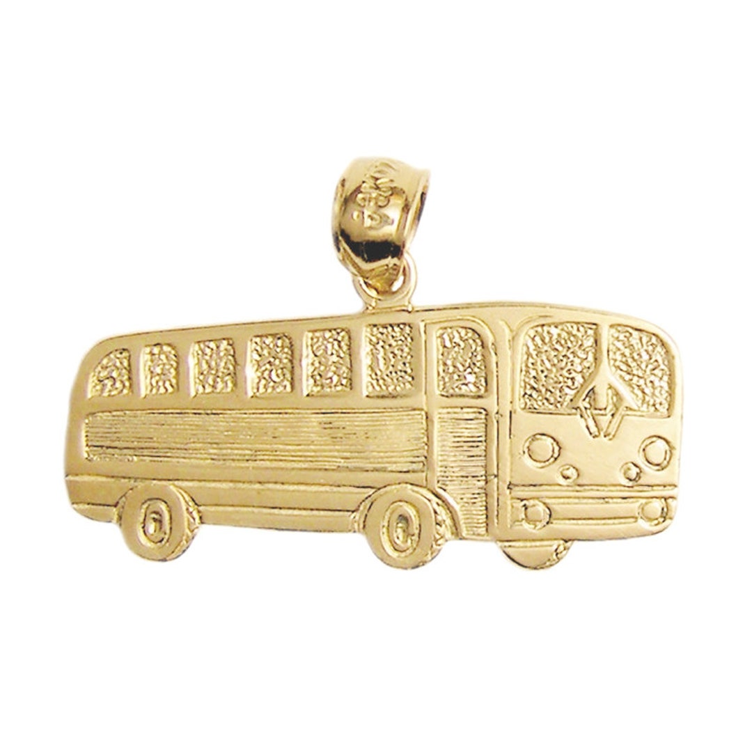 New 14k Gold Bus Pendant - Etsy