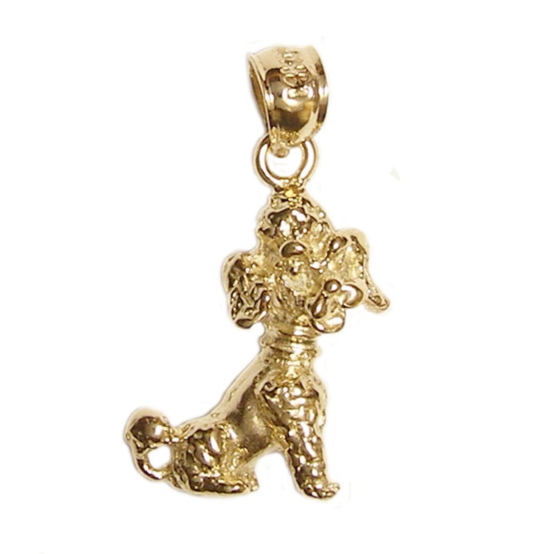 New 14k Gold Poodle Dog Pendant - Etsy