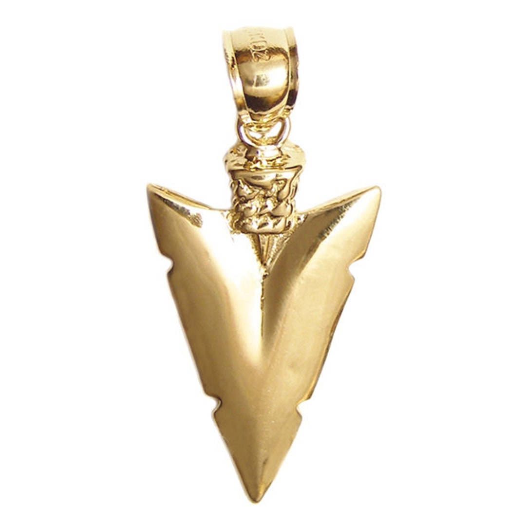 New 14k Gold Arrowhead Pendant - Etsy
