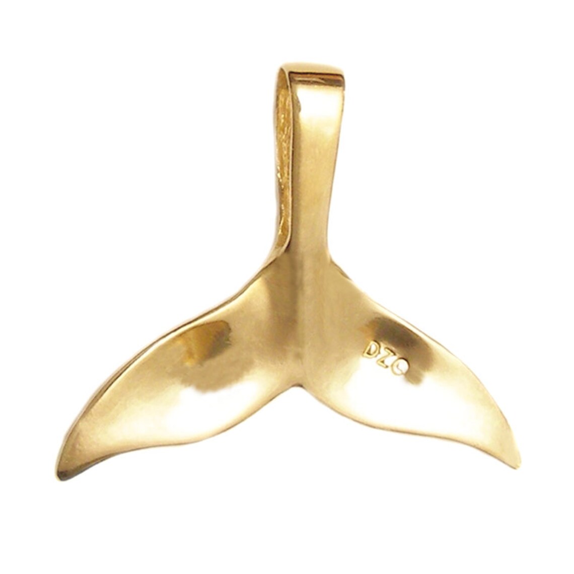 New 14k Gold Whale Tail Pendant - Etsy