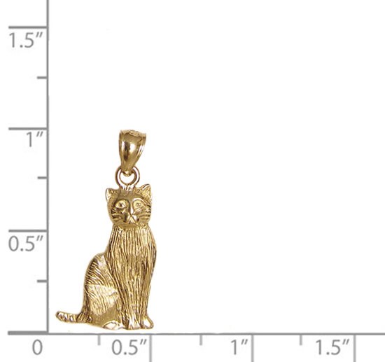 New 14k Yellow Gold Cat Pendant - Etsy