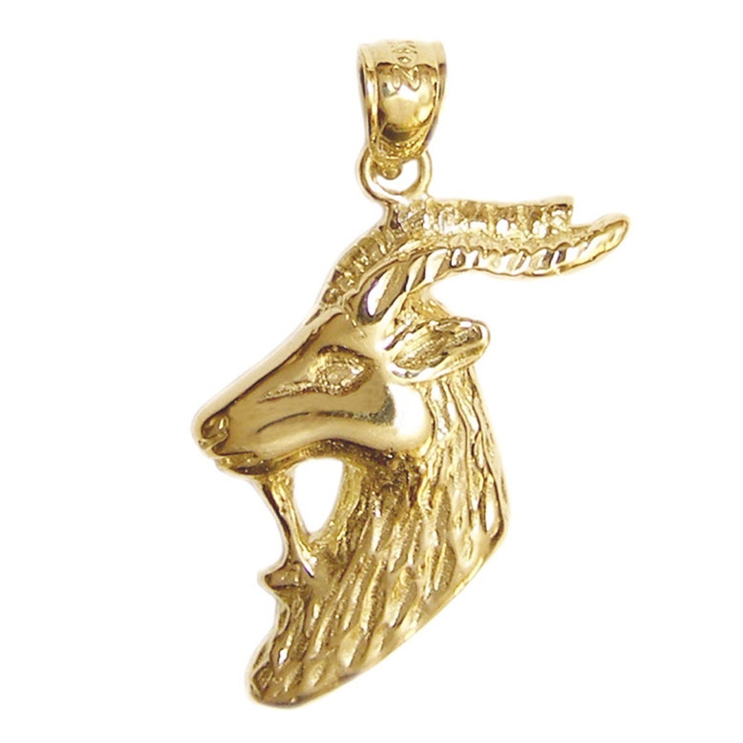 New 14k Gold Goat Pendant - Etsy