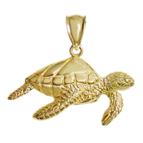 New 14k Gold Sea Turtle Pendant - Etsy