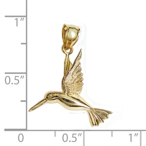 New 14k Gold Hummingbird Pendant - Etsy