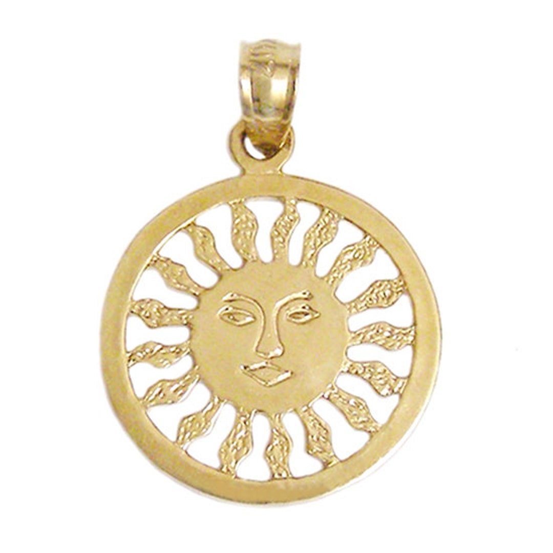 New 14k Gold Sun Pendant - Etsy