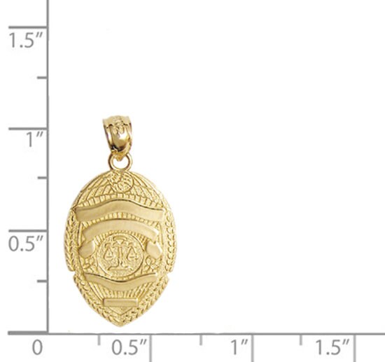 New 14k Gold Police Badge Pendant - Etsy