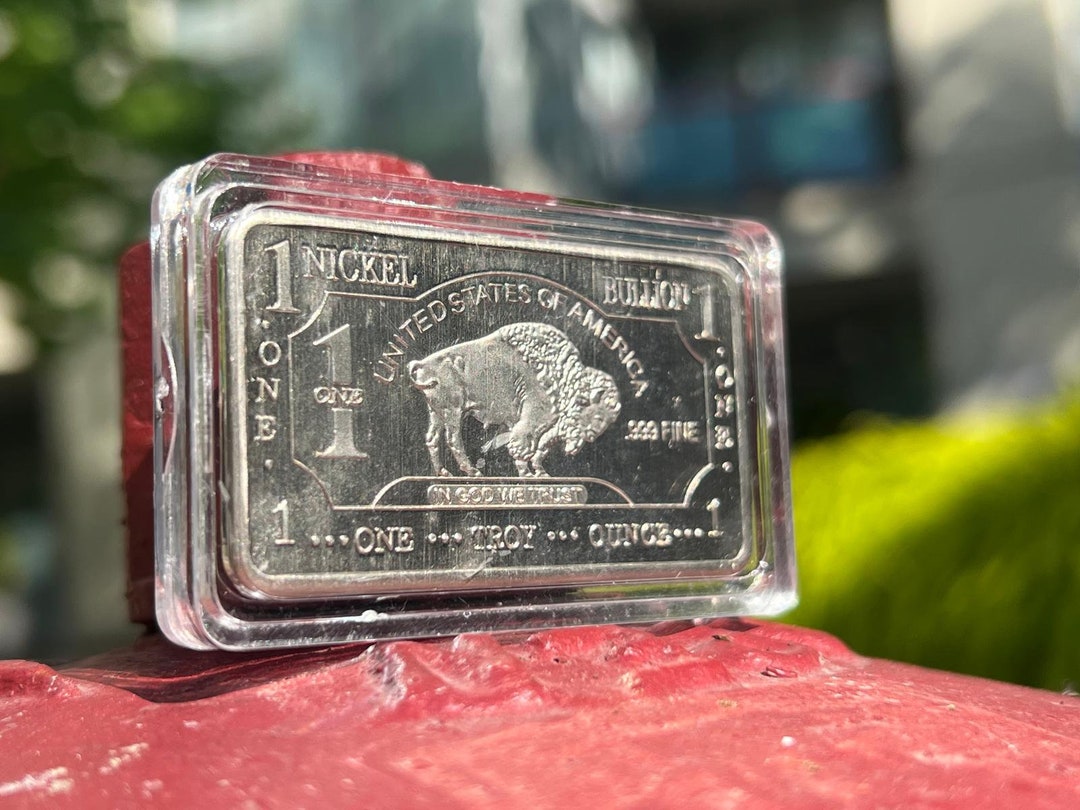 1 Troy Ounce/oz .999 Pure Nickel American Buffalo Bullion Ingot Bar/1 ...