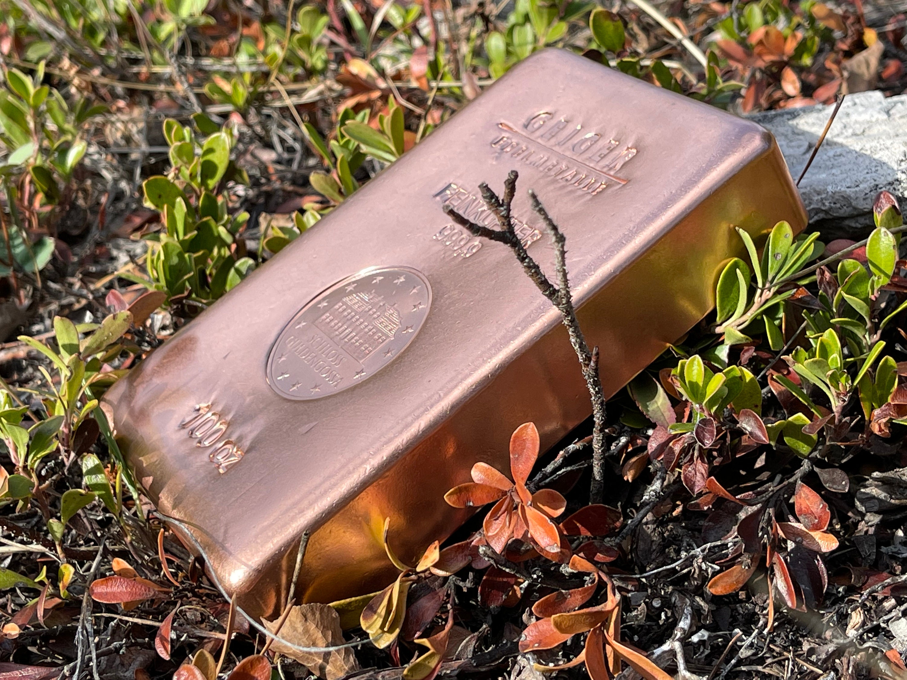 100 Oz Pure Copper Bullion Bar: Geiger Edelmetalle Güldengossa Castle ...