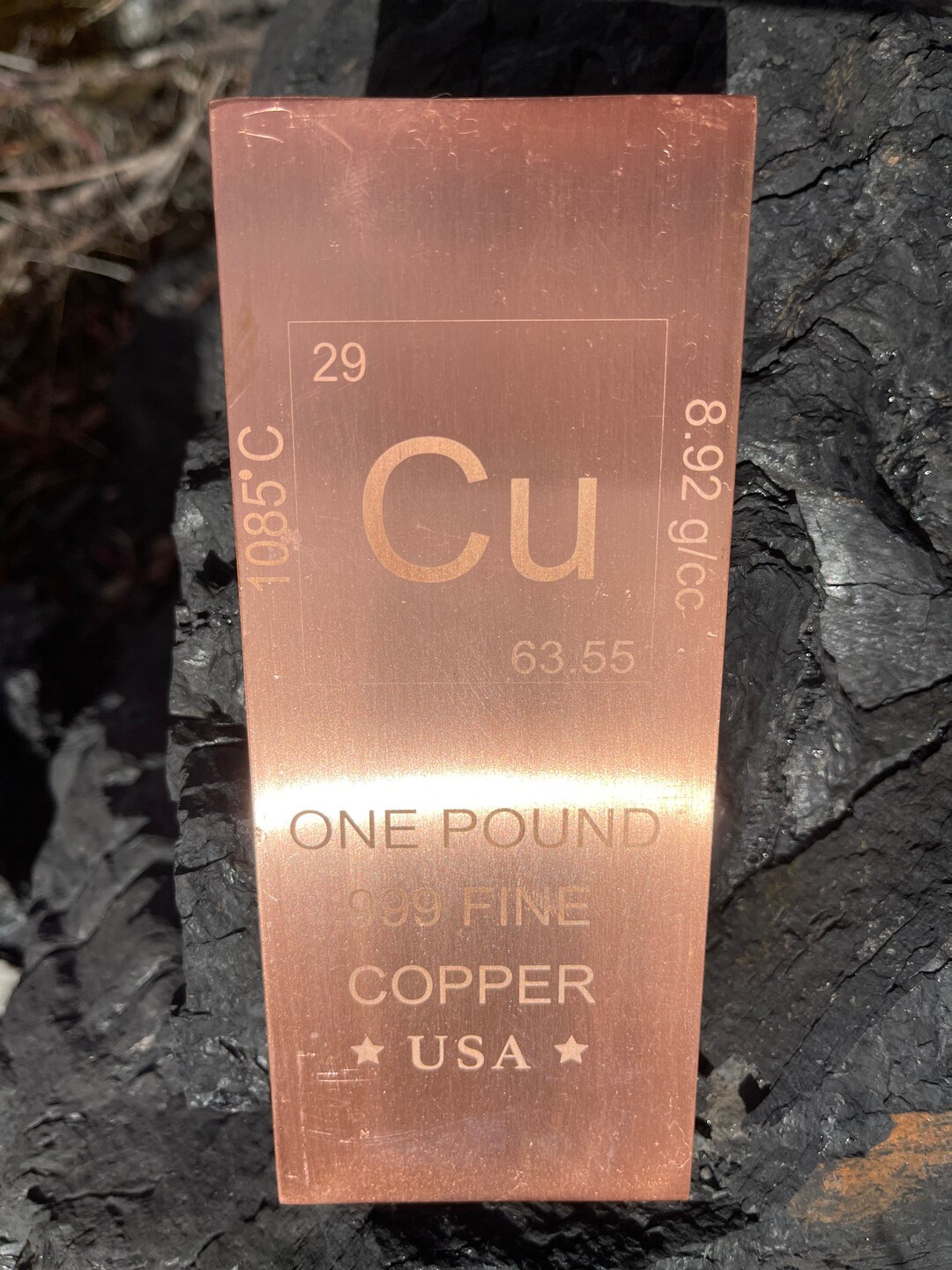1 Lb Copper Bar Chemistry Element Design 1 Pound 453.6 Grams Fine Cu ...