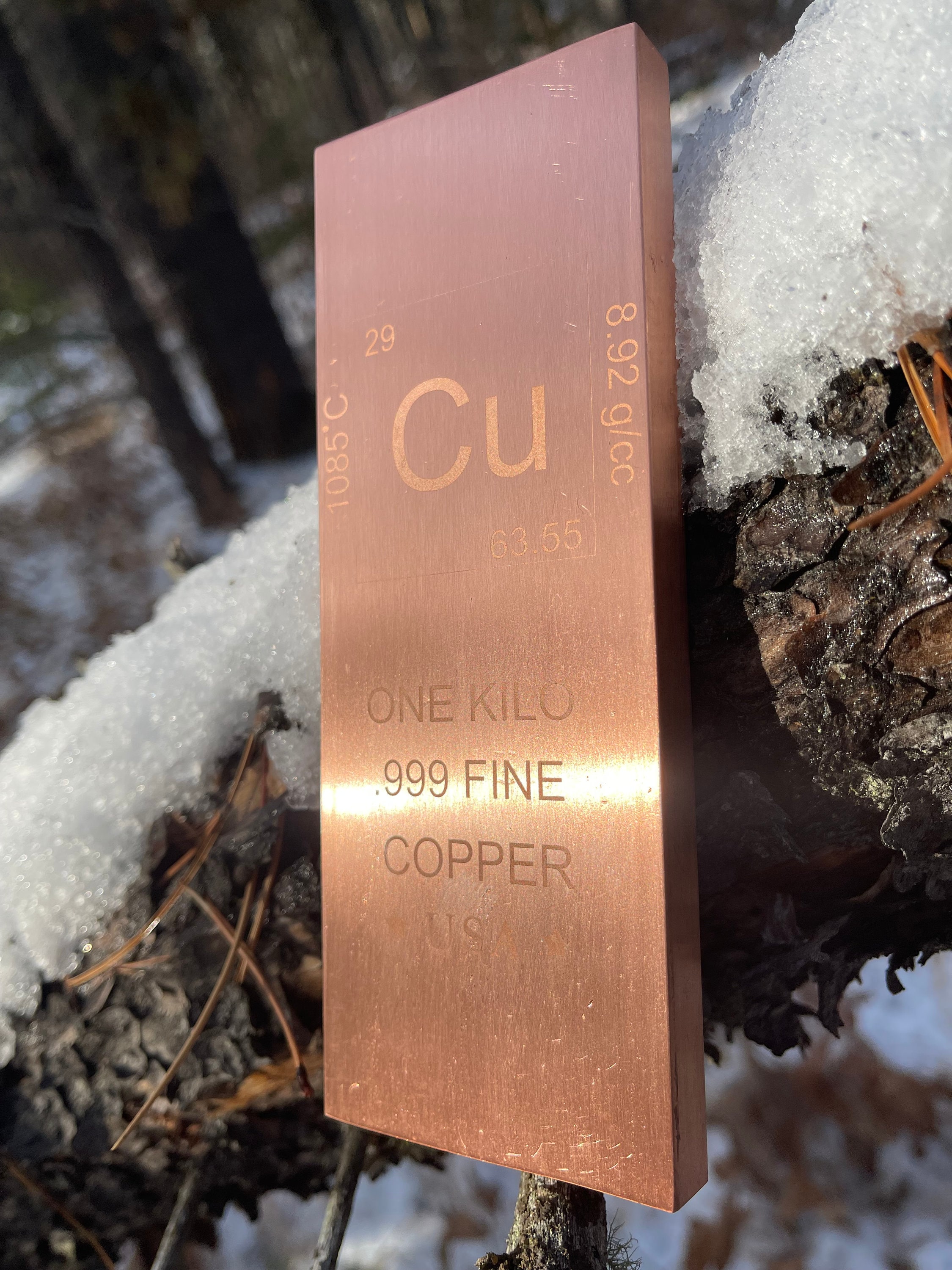 1 Kg Copper Bar Chemistry Element Design 1 Kilo 1000 Grams Fine Cu ...