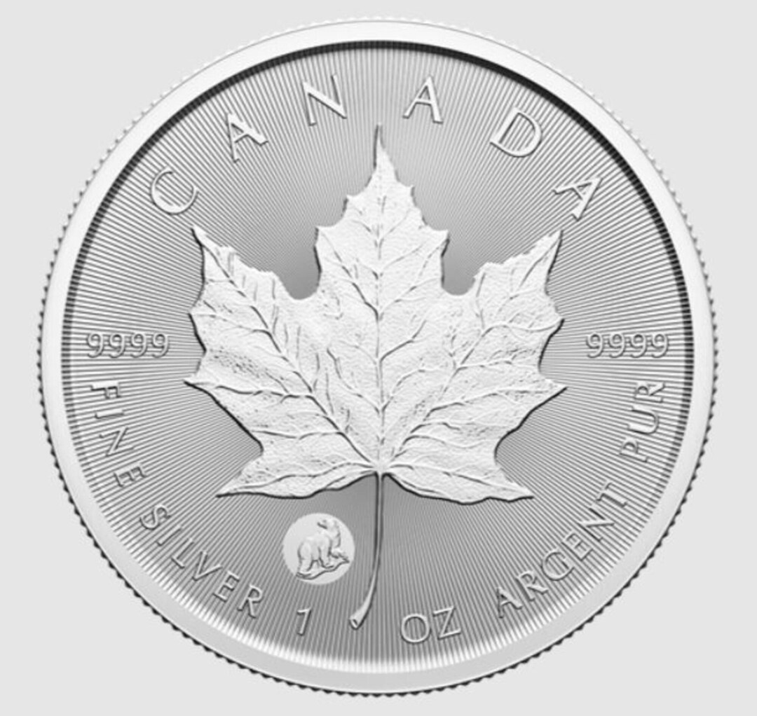 2024 Treasured Silver Maple Leaf Coin Polar Bear Privy Mark 1 Oz 99.99% ...