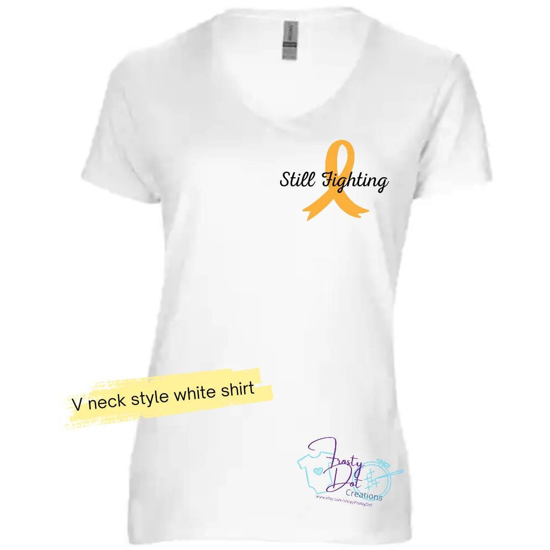 Still Fighting V Neck Endo Awareness T Shirt, Gift for Endo Warrior ...