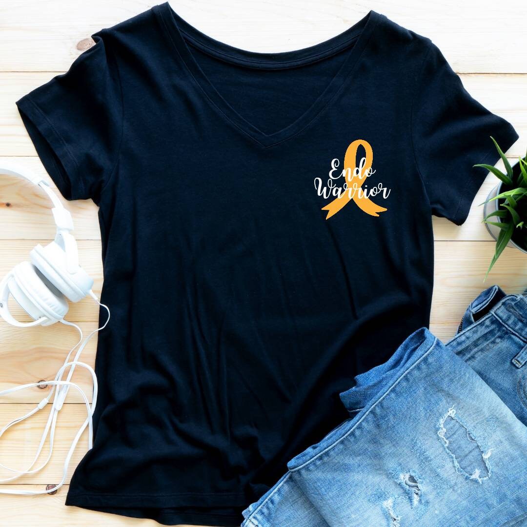 V Neck Endo Warrior T Shirt, Endometriosis Awareness Month Shirt, Gift ...