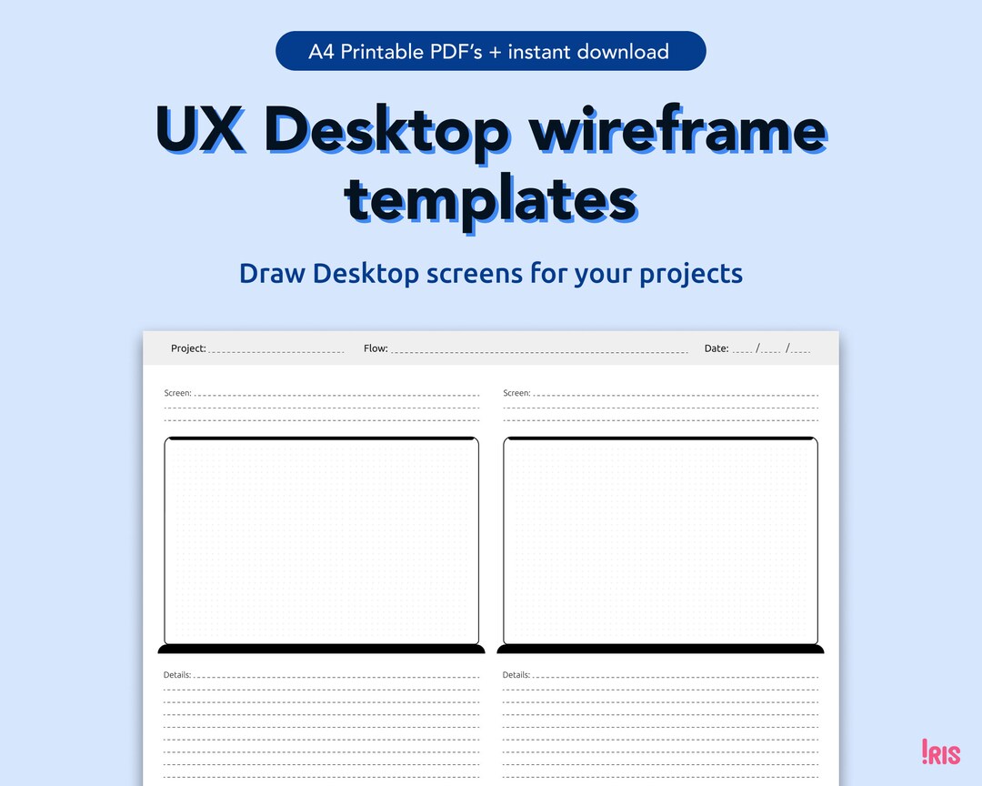 UX Laptop Wireframe Template PDF Download - Etsy