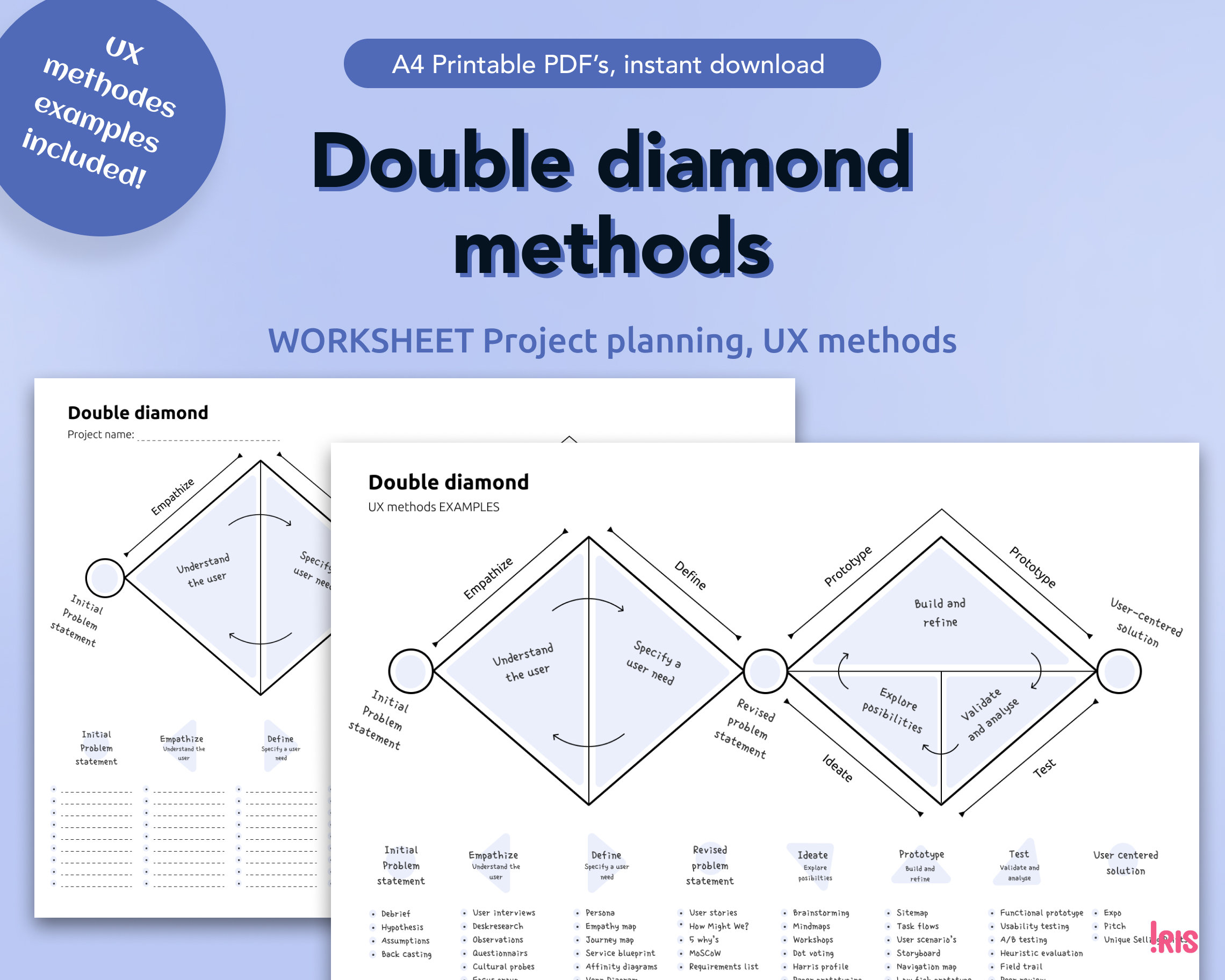 UX Double Diamond Project Planning WORKSHEET A4 PDF Instant - Etsy