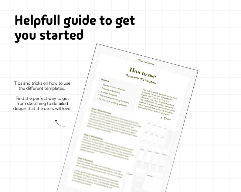 UX Mobile Wireframe Template | PDF A4 Printable Download - Etsy