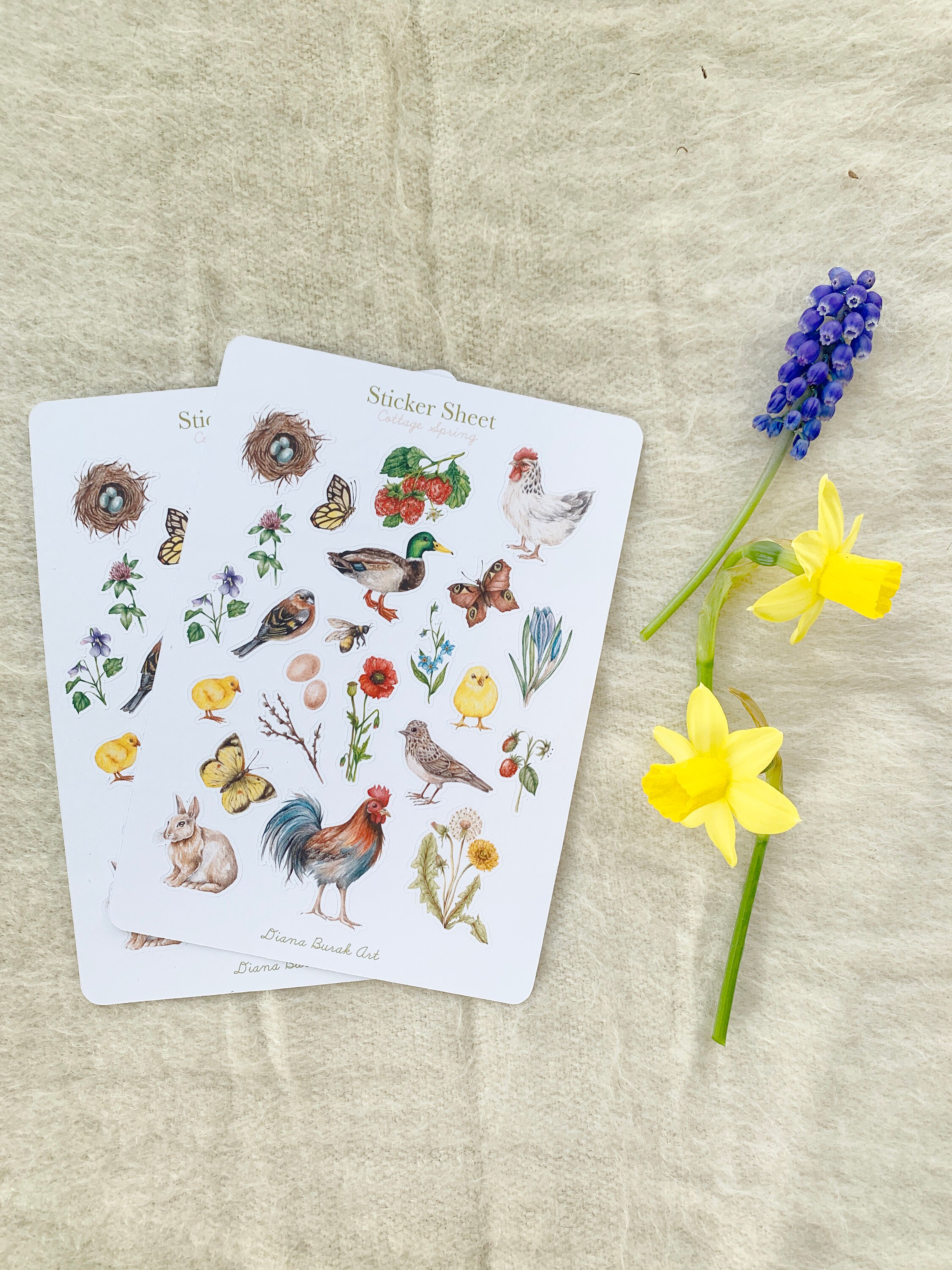 Spring Garden Sticker Sheet,cottagecore Stickers,journaling Sticker ...