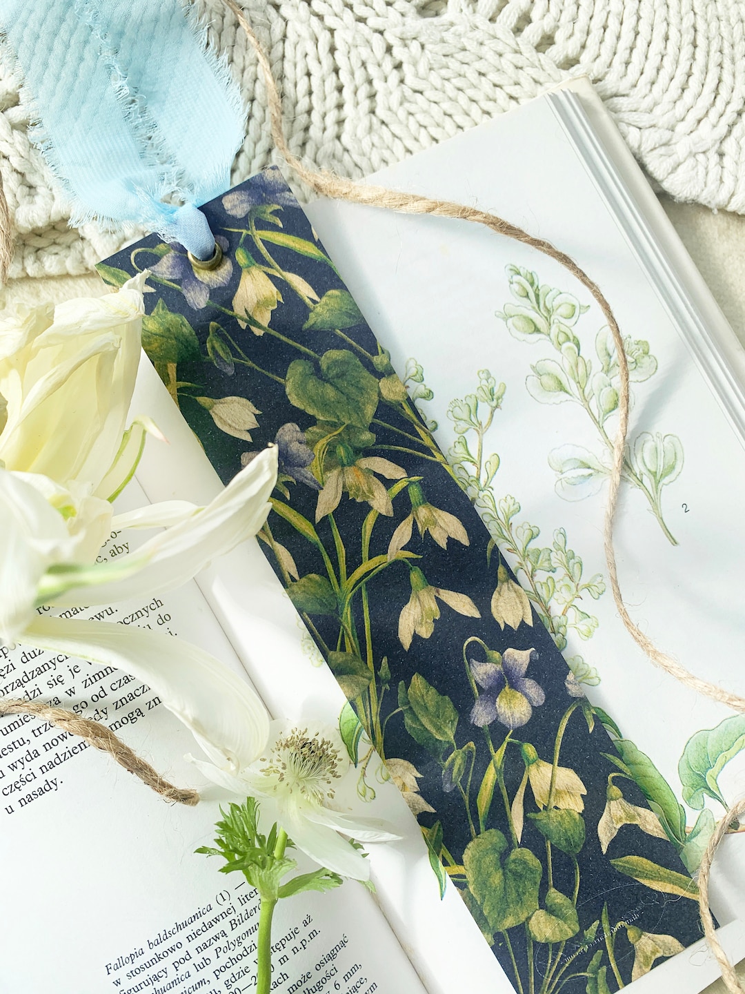 Vintage Flower Bookmark With Ribbon,book Lovers Gift,vintage Bookmark ...