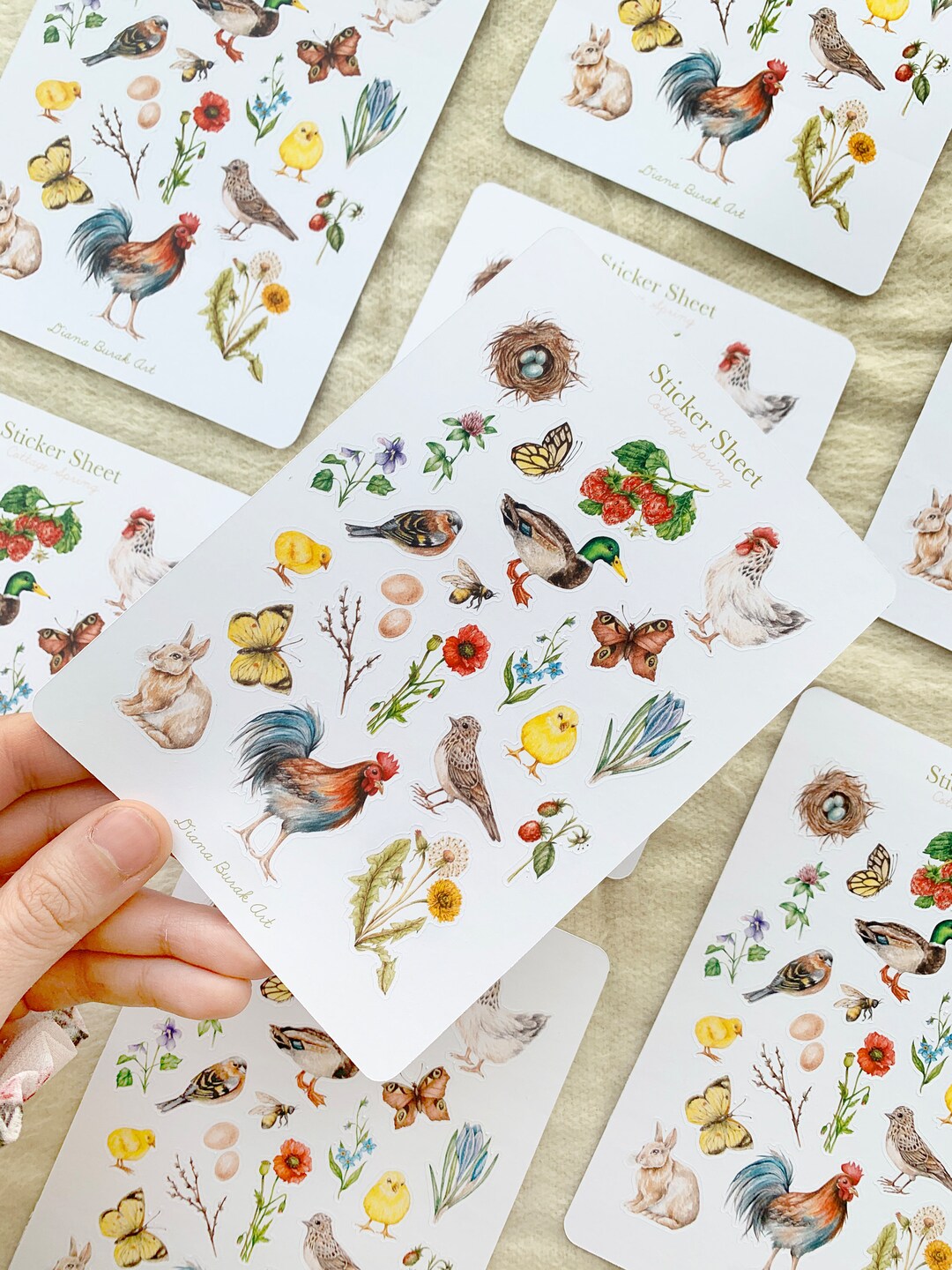 Spring Garden Sticker Sheet,cottagecore Stickers,journaling Sticker ...