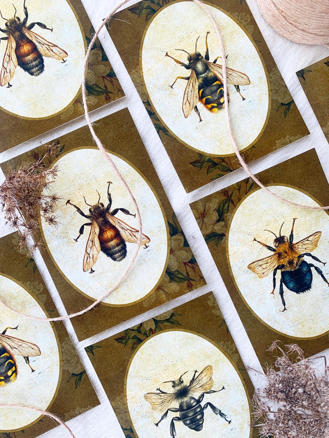 Bee Postcard Set of 4,card Set,vintage Card Bundle, Postcard Pack ...