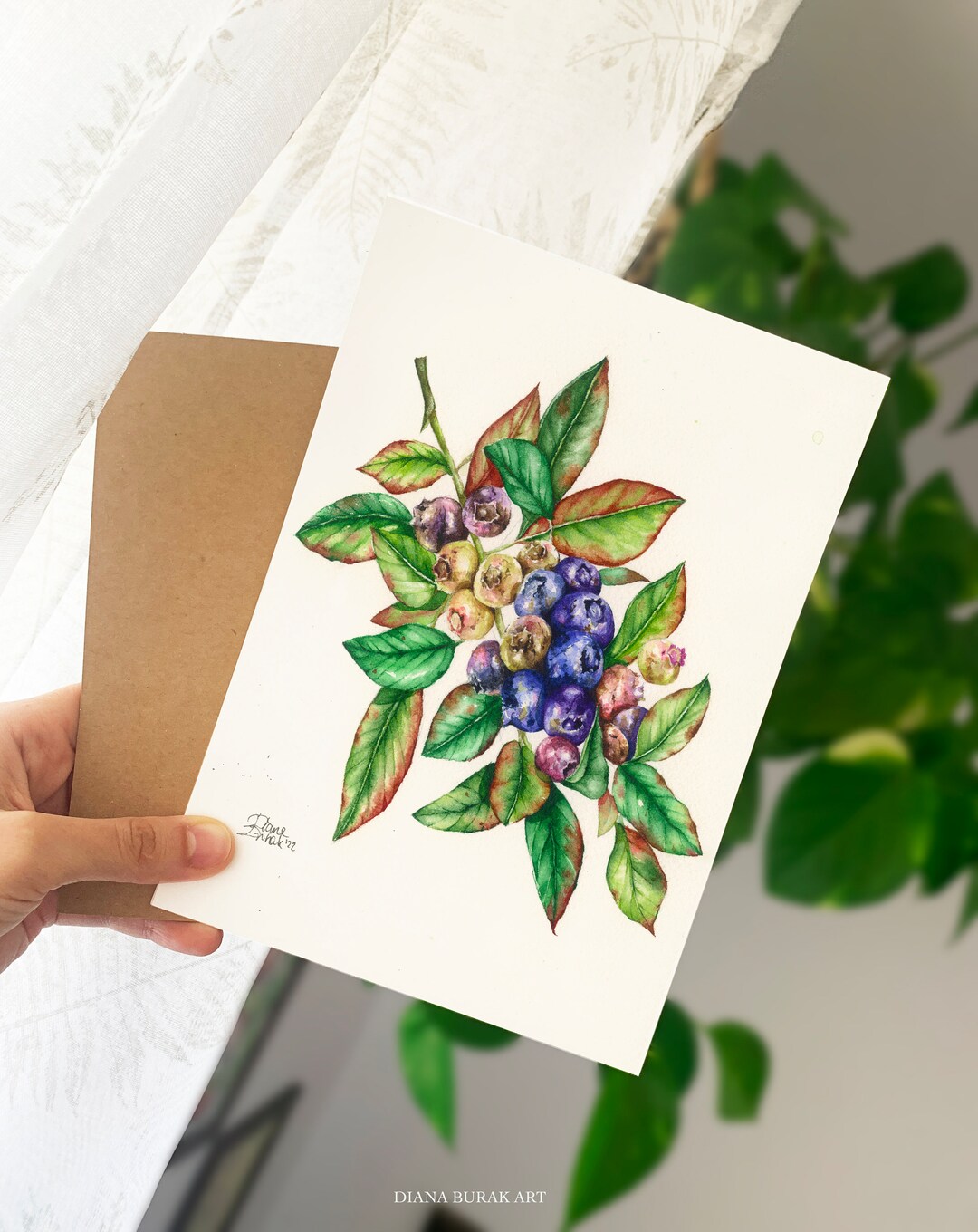 Blueberry Painting | Original Botanical Painting, Watercolor Botanical ...