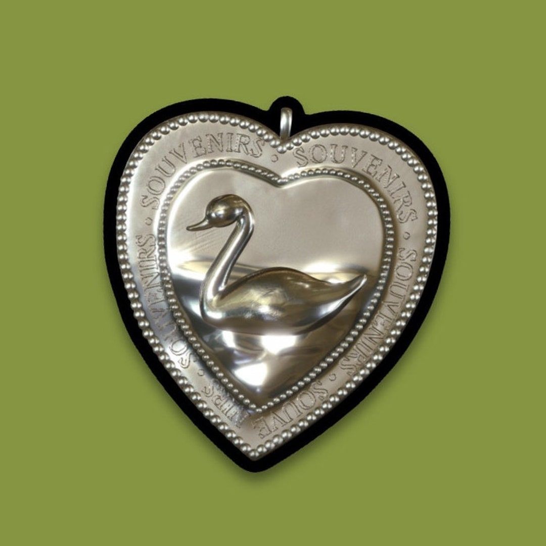 Heart-shaped Swan Locket Sticker - Etsy