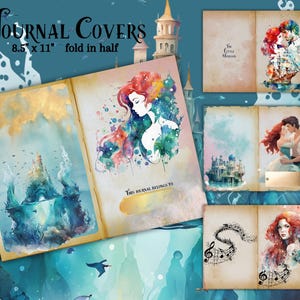 Little Mermaid Journal Kit: Printable PNG Ephemera Pages (digital ...