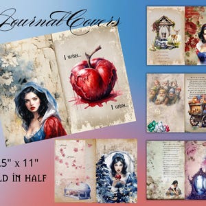 Snow White Journal Kit, Digital Download, Printable 8.5" X 11" PNG ...