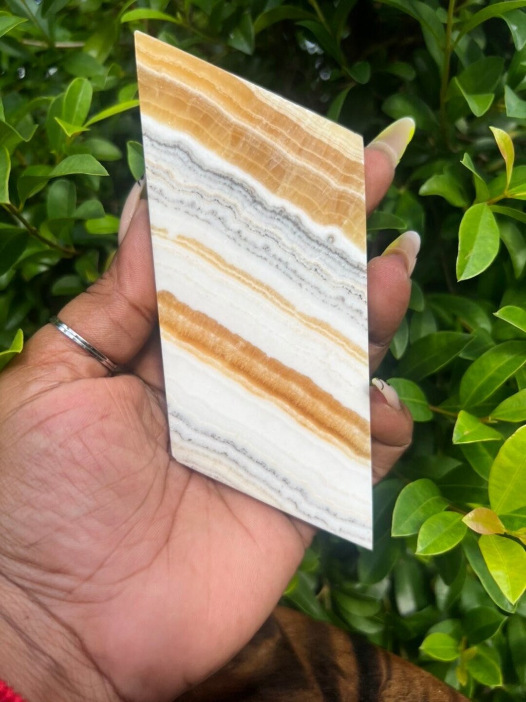 Orange Calcite With Dendrite Slab - Etsy