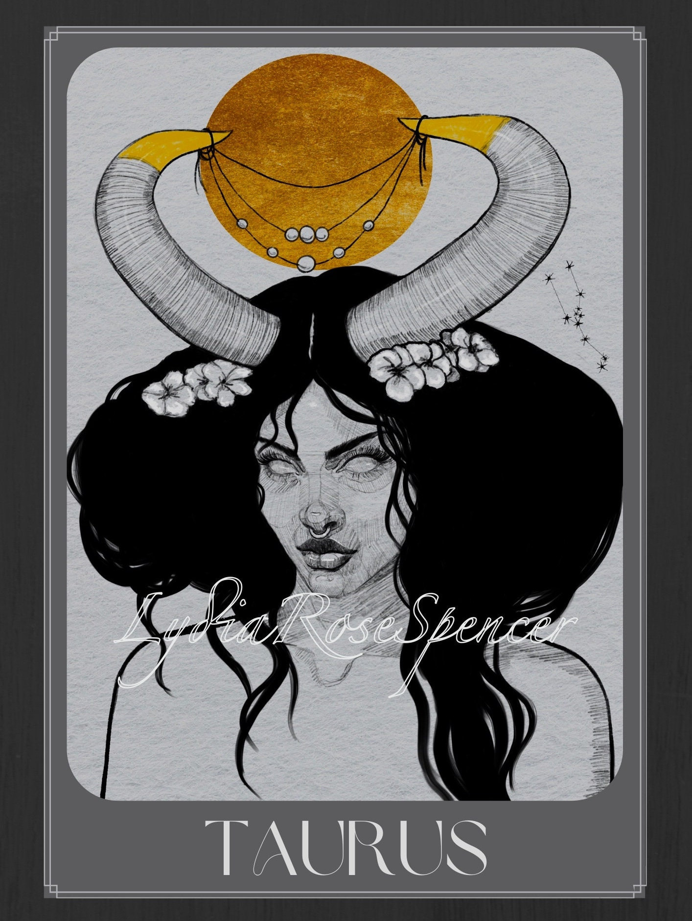 Taurus Zodiac Print, Taurus Art Print, Taurus Zodiac Art, Zodiac ...