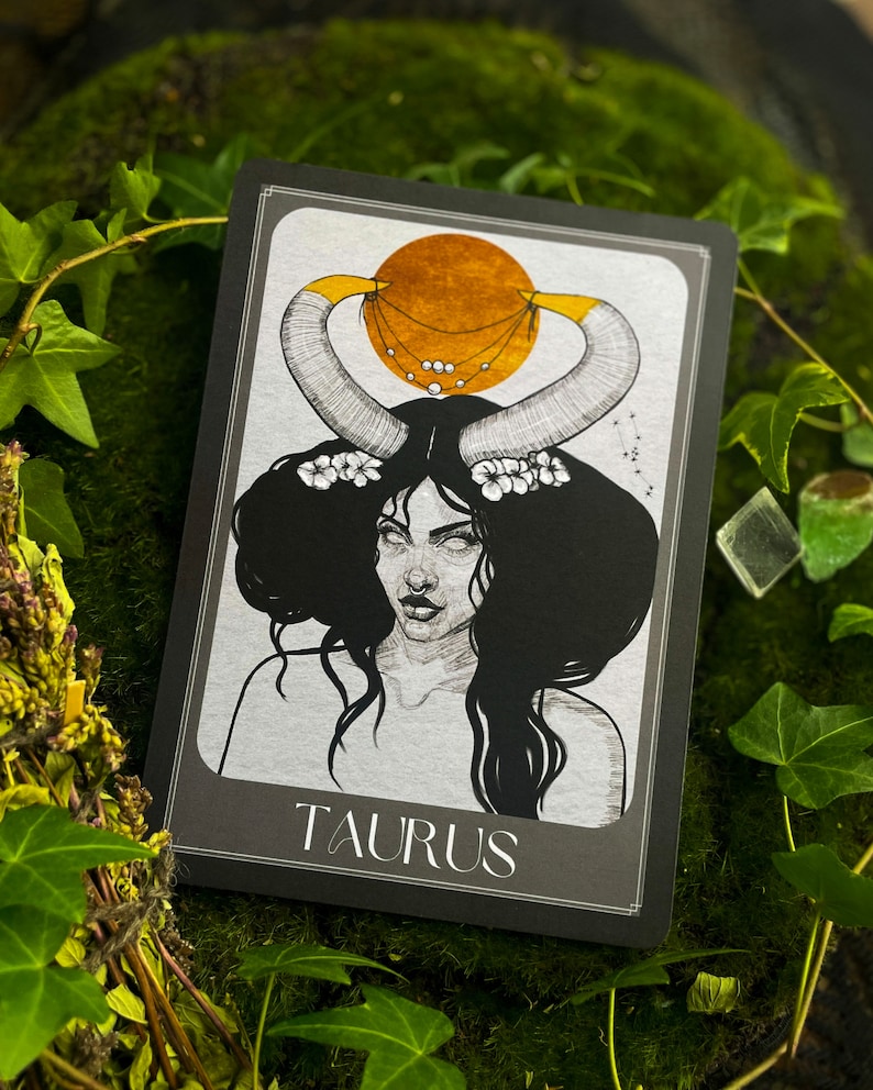Taurus Zodiac Print, Taurus Art Print, Taurus Zodiac Art, Zodiac ...