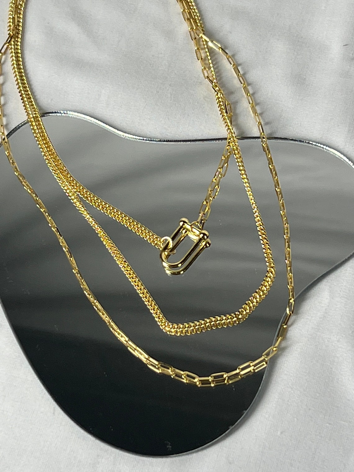 Gold Sterling Silver Layer Paperclip Chain - Etsy