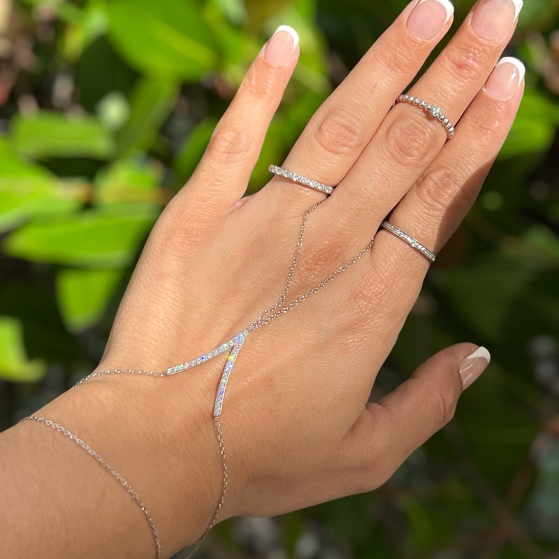 Silver Hand Chain - Etsy