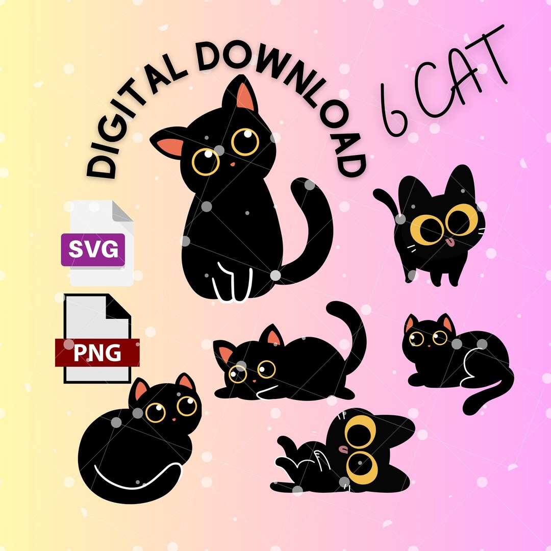Cat Silhouette Cat SVG Cat Head SVG Cat Face SVG Cat Cut Files Cat ...