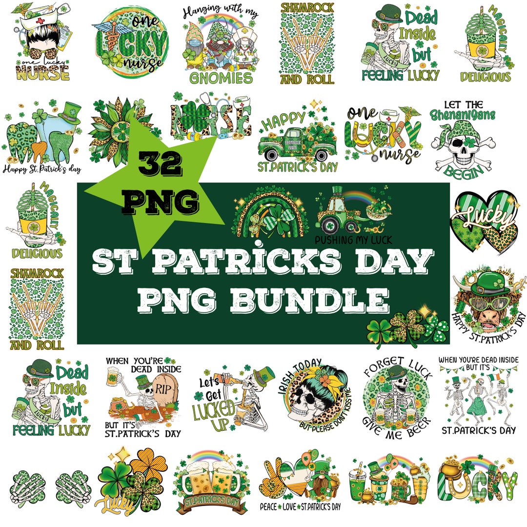 St Patricks Day Png 32 Designs Bundle, Retro St Patricks Png Design ...
