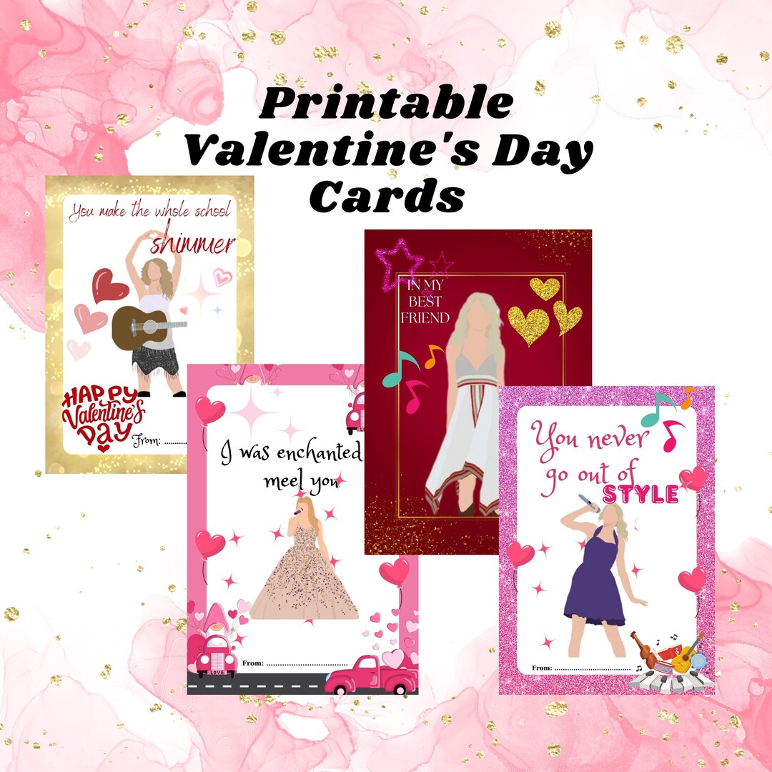 Swiftie Valentine Cards Printable Classroom Valentine Taylor Swift ...