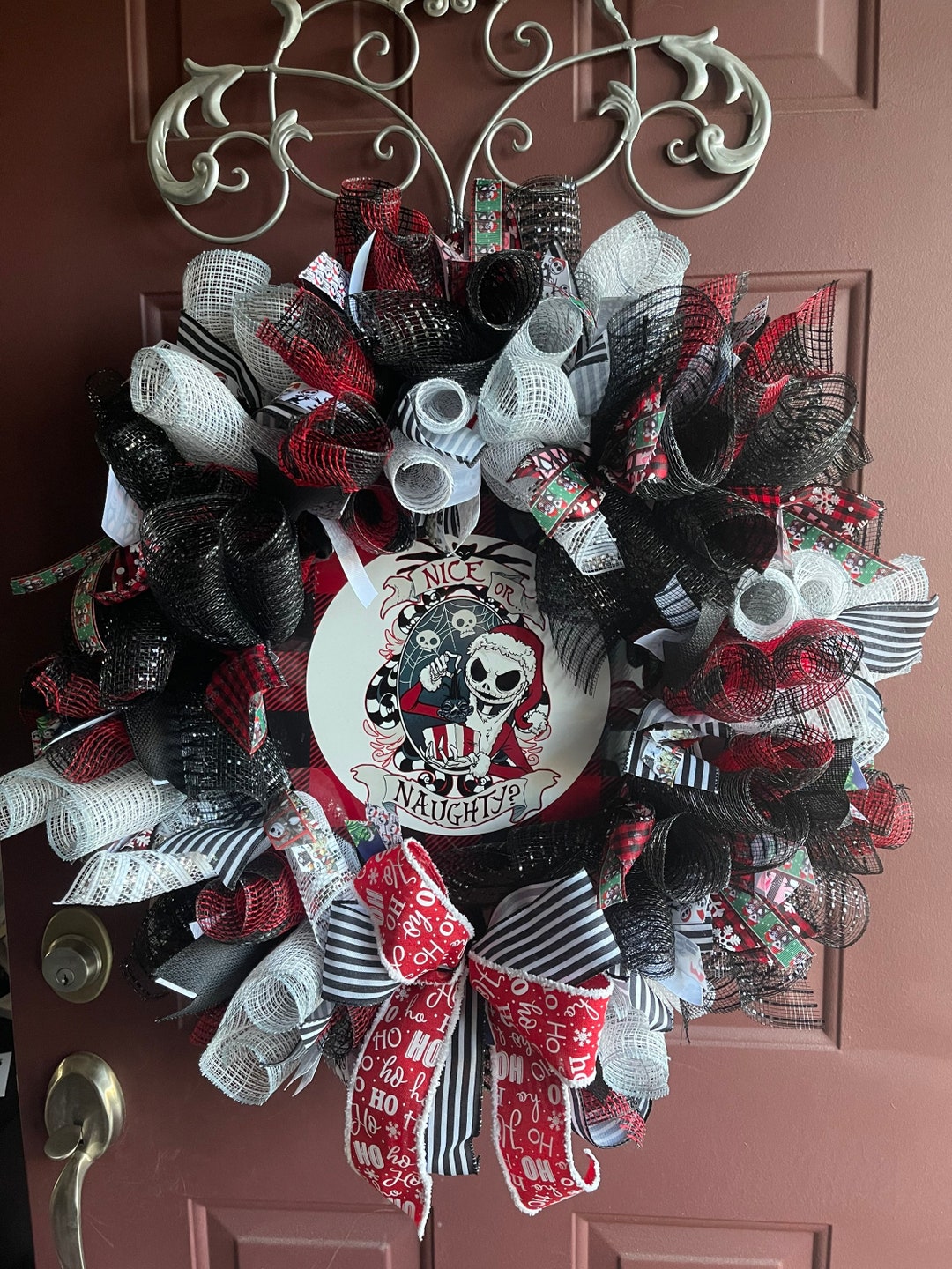Jack Skellington/nightmare Before Christmas Wreath - Etsy