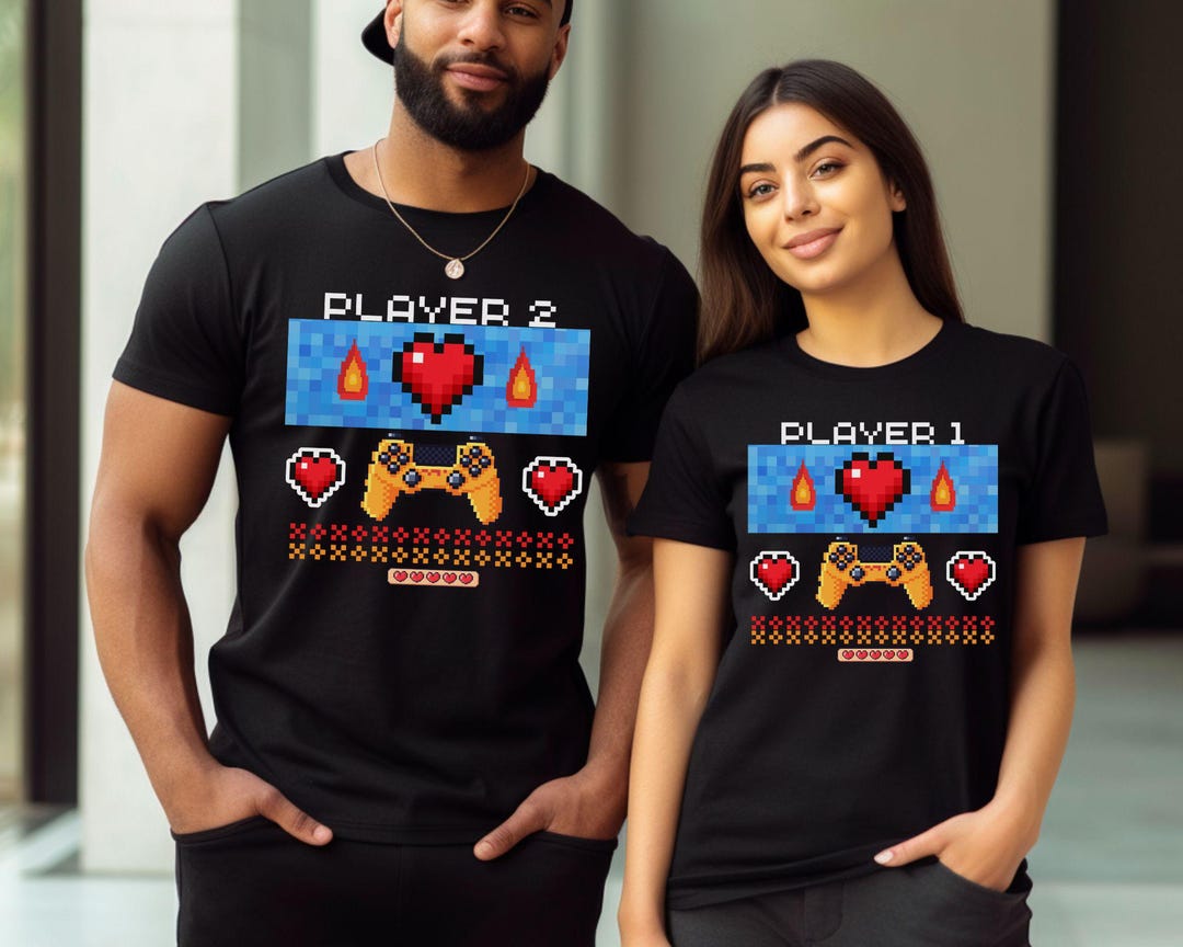 Gamer Couple T-shirt, Matching Gamer Couple Shirts, Family Matching ...