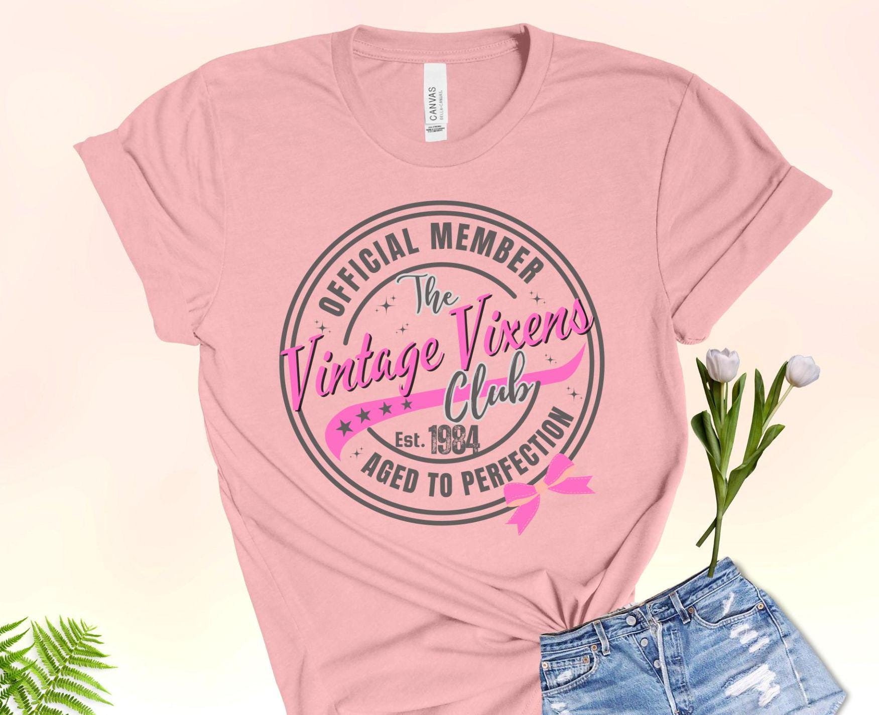 Vintage Vixens Club Birthday Shirt, Custom Birthday Year Gift, Funny Birthday Year Gift ...