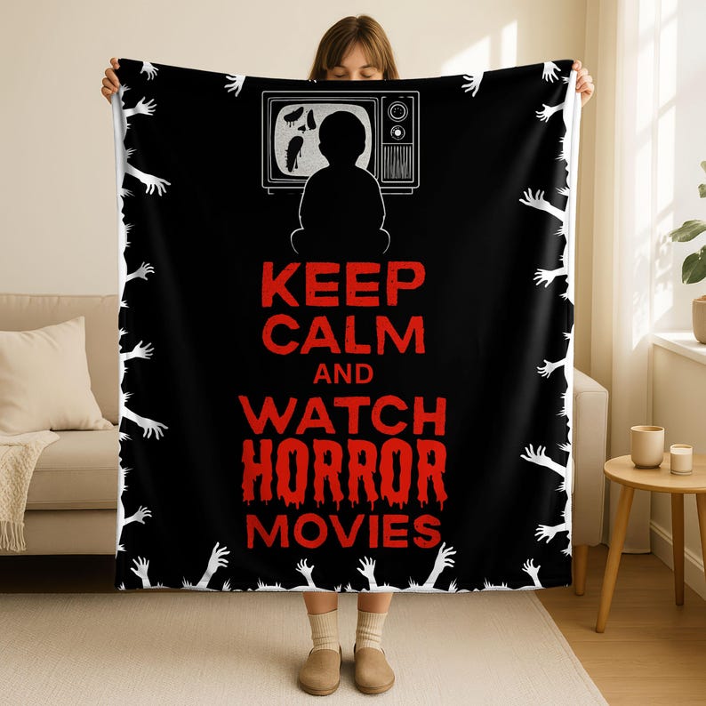 Custom Name Horror Movie Blanket, Scary Movie Blanket, Horror Blanket ...