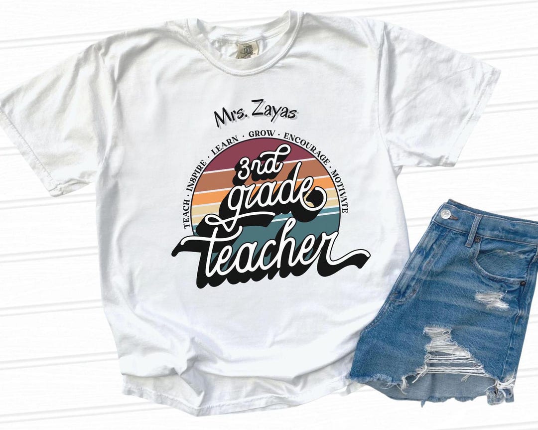 Comfort Colors® Custom 3rd Grade Teacher Shirt, Teacher Team Shirts ...
