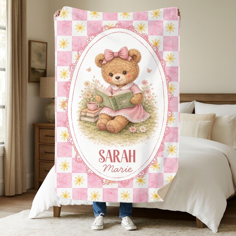 Custom Baby Girl Blanket, Book Lover Gift, Storybook Nursery, Avid ...