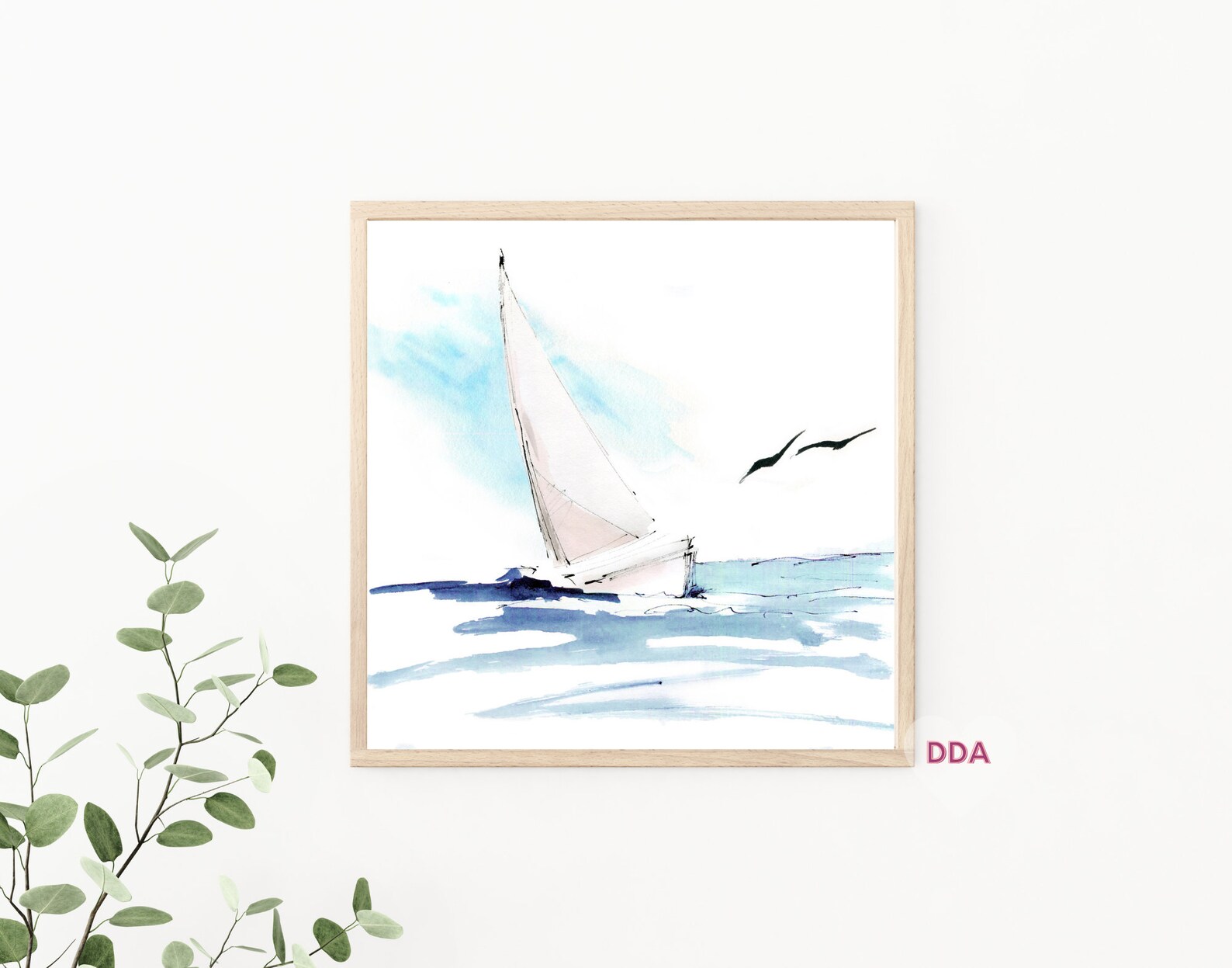 Watercolor Sailboat Print, Sailboat Wall Art, Coastal Art Print - Etsy