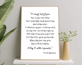 I Must Not Fear Poster - Etsy