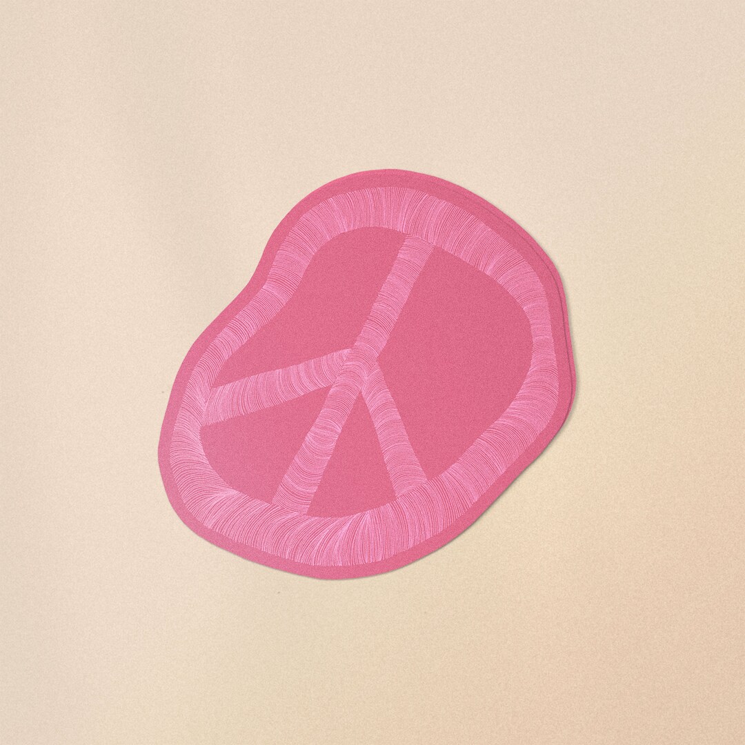 Peace Sign Sticker (pink) - Etsy
