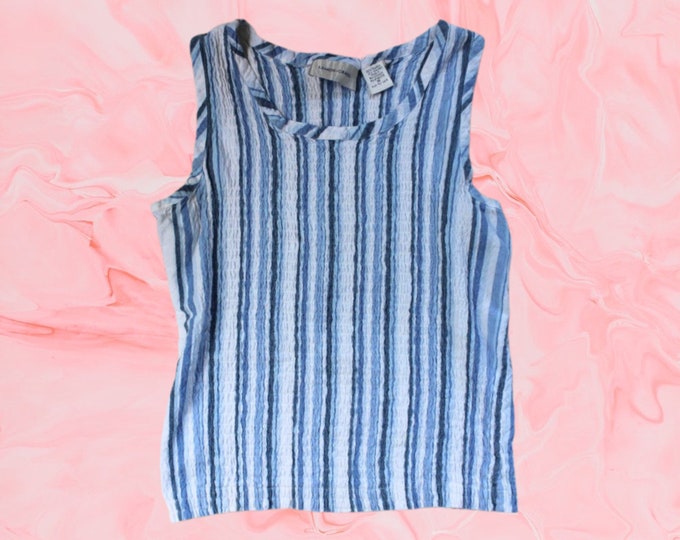 Cottagecore Tank Top, Y2k Summer Clothing, Vintage 1990s Seersucker ...
