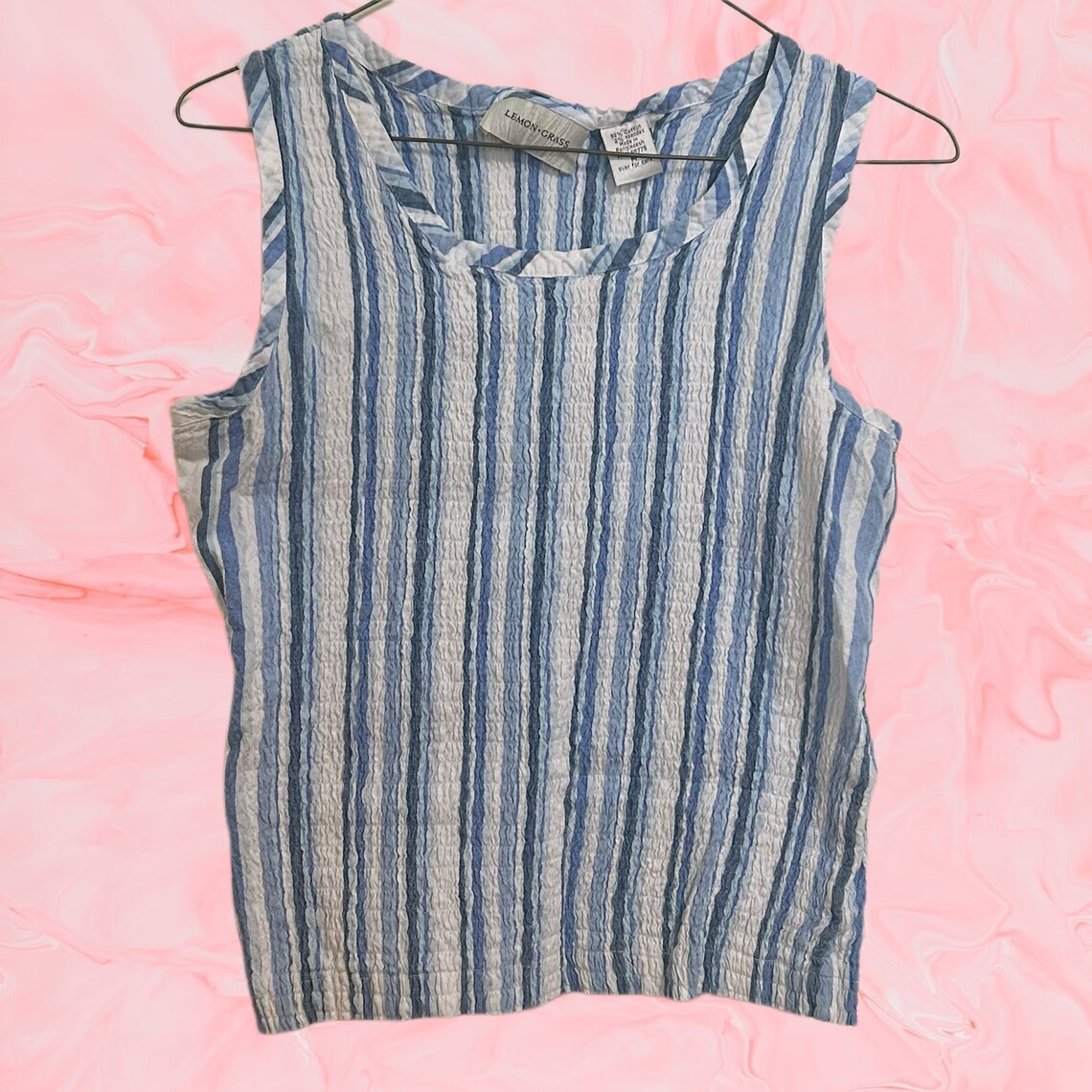 Cottagecore Tank Top, Y2k Summer Clothing, Vintage 1990s Seersucker ...