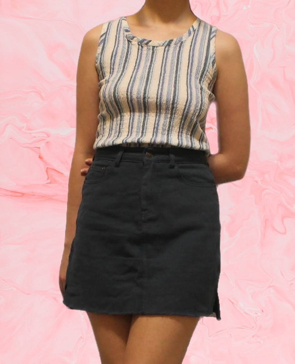 Cottagecore Tank Top, Y2k Summer Clothing, Vintage 1990s Seersucker ...