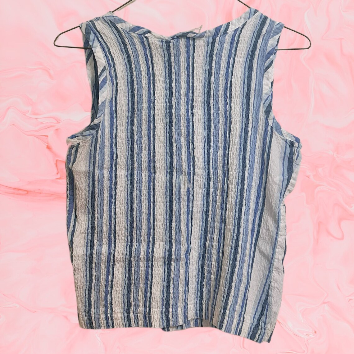 Cottagecore Tank Top, Y2k Summer Clothing, Vintage 1990s Seersucker ...